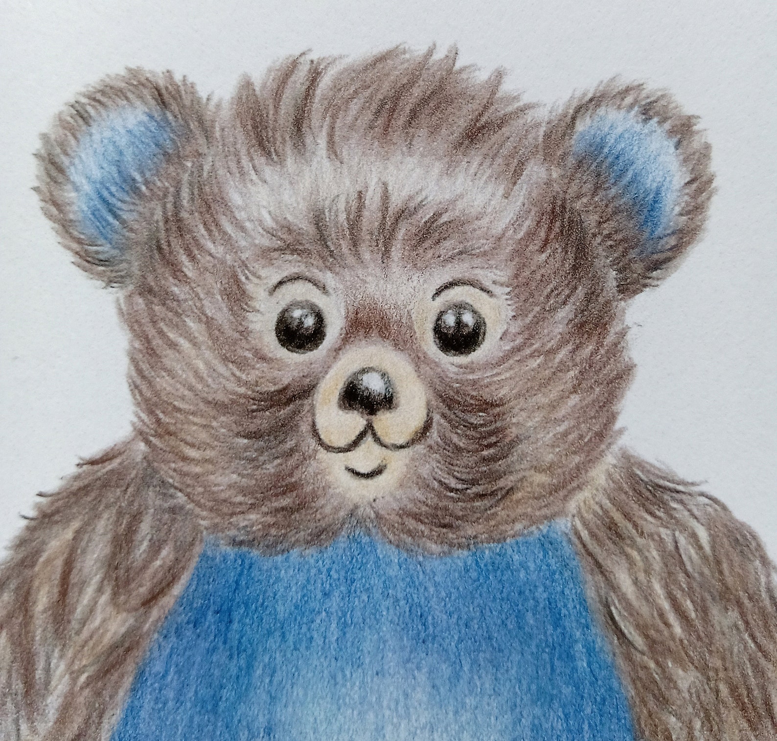 Cuadro de los niños el oso azul cuadro del oso dibujo del - Etsy España