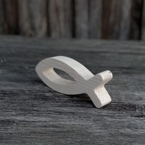 Wooden Christian Fish Jesus Fish Statue Christmas Gift Catholic Baptist ...