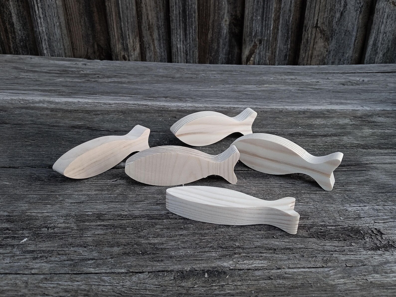 Wooden Fish Figurines Set 5 DIY Craft for Home Rustic Decor Blanks - Etsy