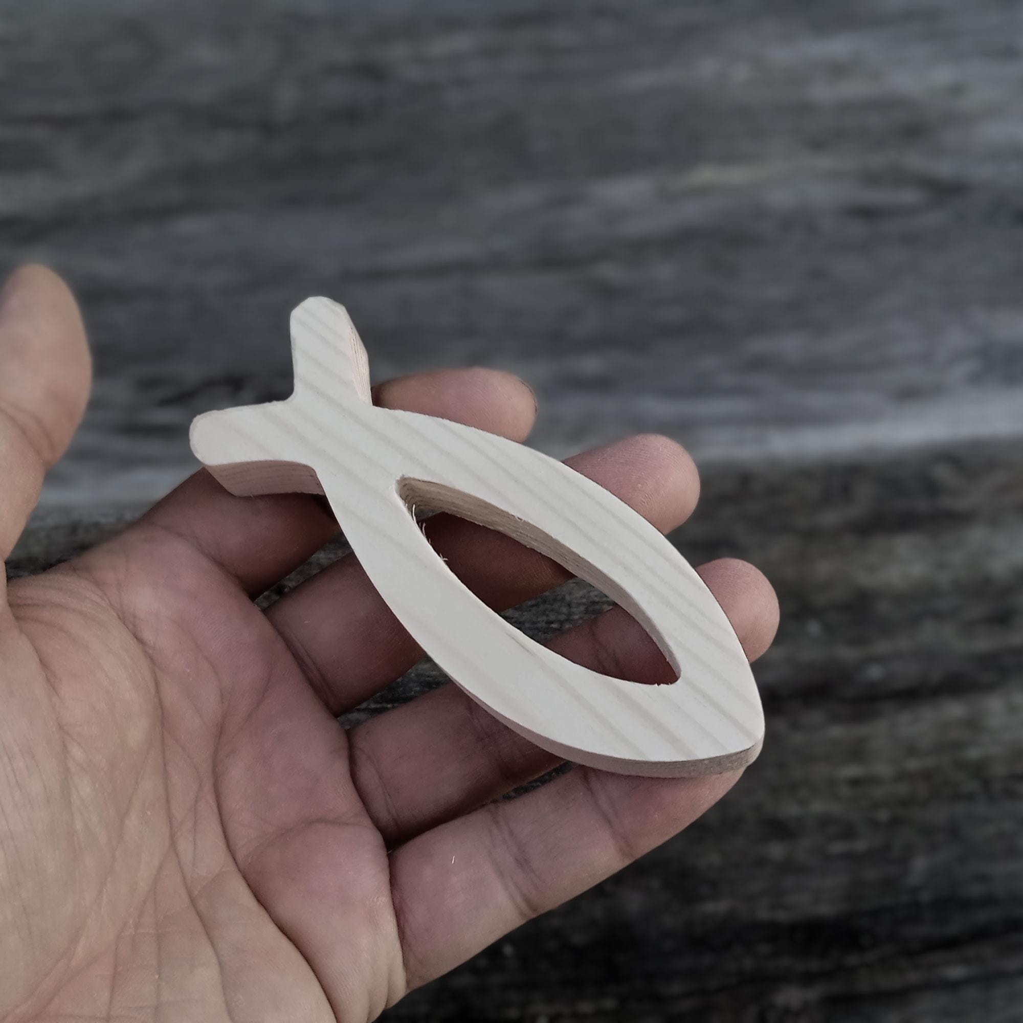 Wooden Christian Fish Jesus Fish Statue Christmas Gift Catholic Baptist ...