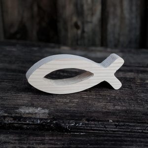 Wooden Christian Fish Jesus Fish Statue Christmas Gift Catholic Baptist ...