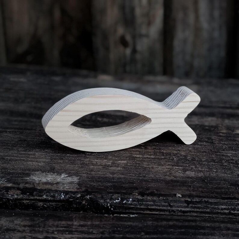 Wooden Christian Fish Jesus Fish Statue Christmas Gift Catholic Baptist ...