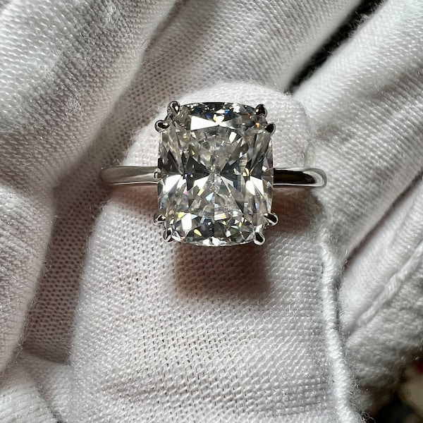 Elongated Cushion Cut Engagement Ring - Etsy