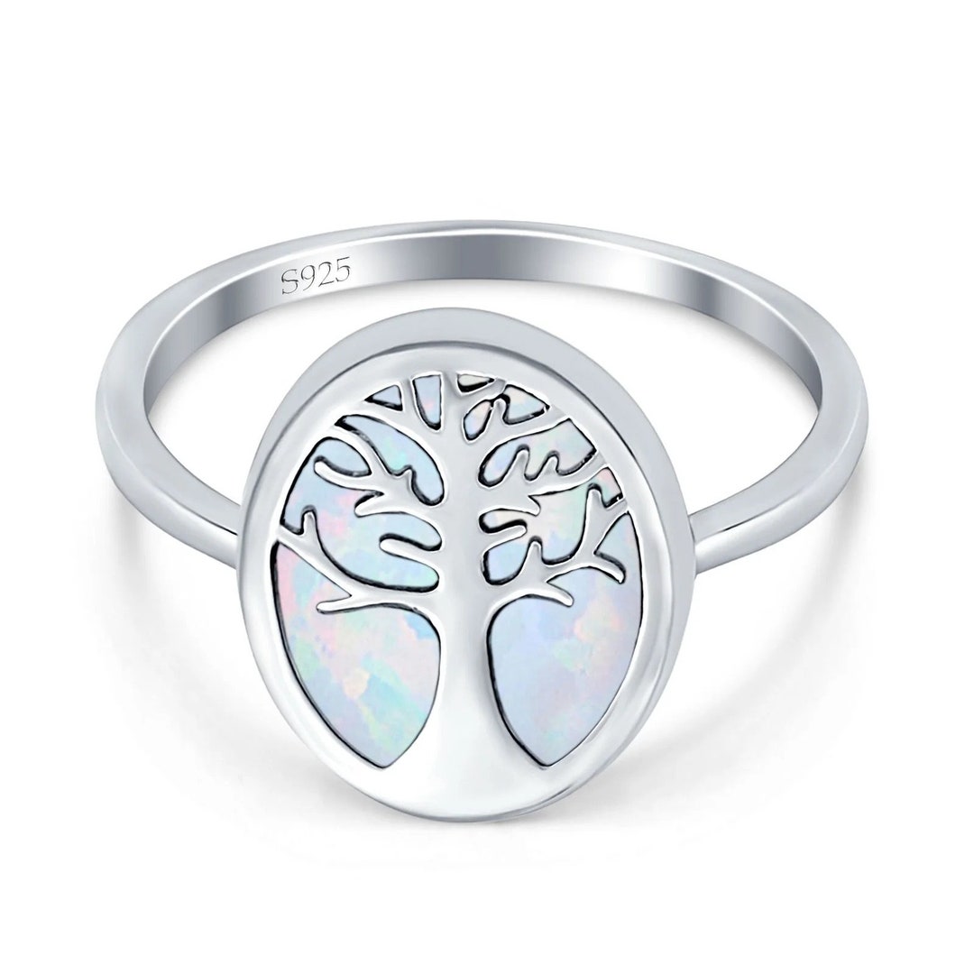 Celtic White Opal Tree of Life Ring Size 6 - Etsy