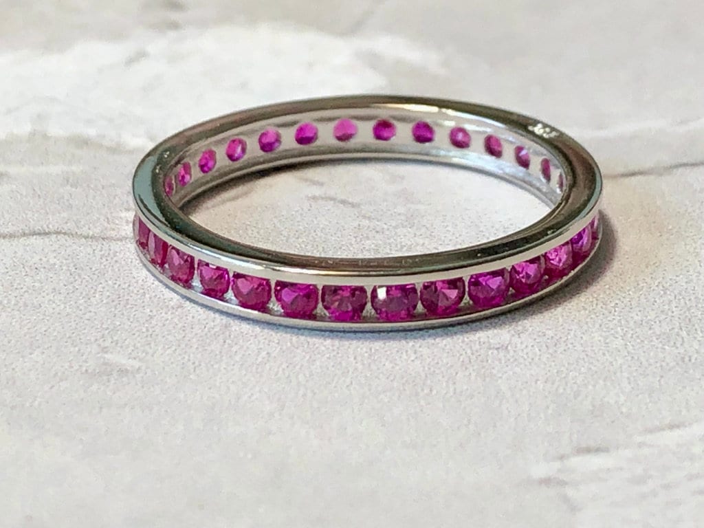 Natural Red Ruby Channel Set 3mm Full Eternity Ring Wedding - Etsy