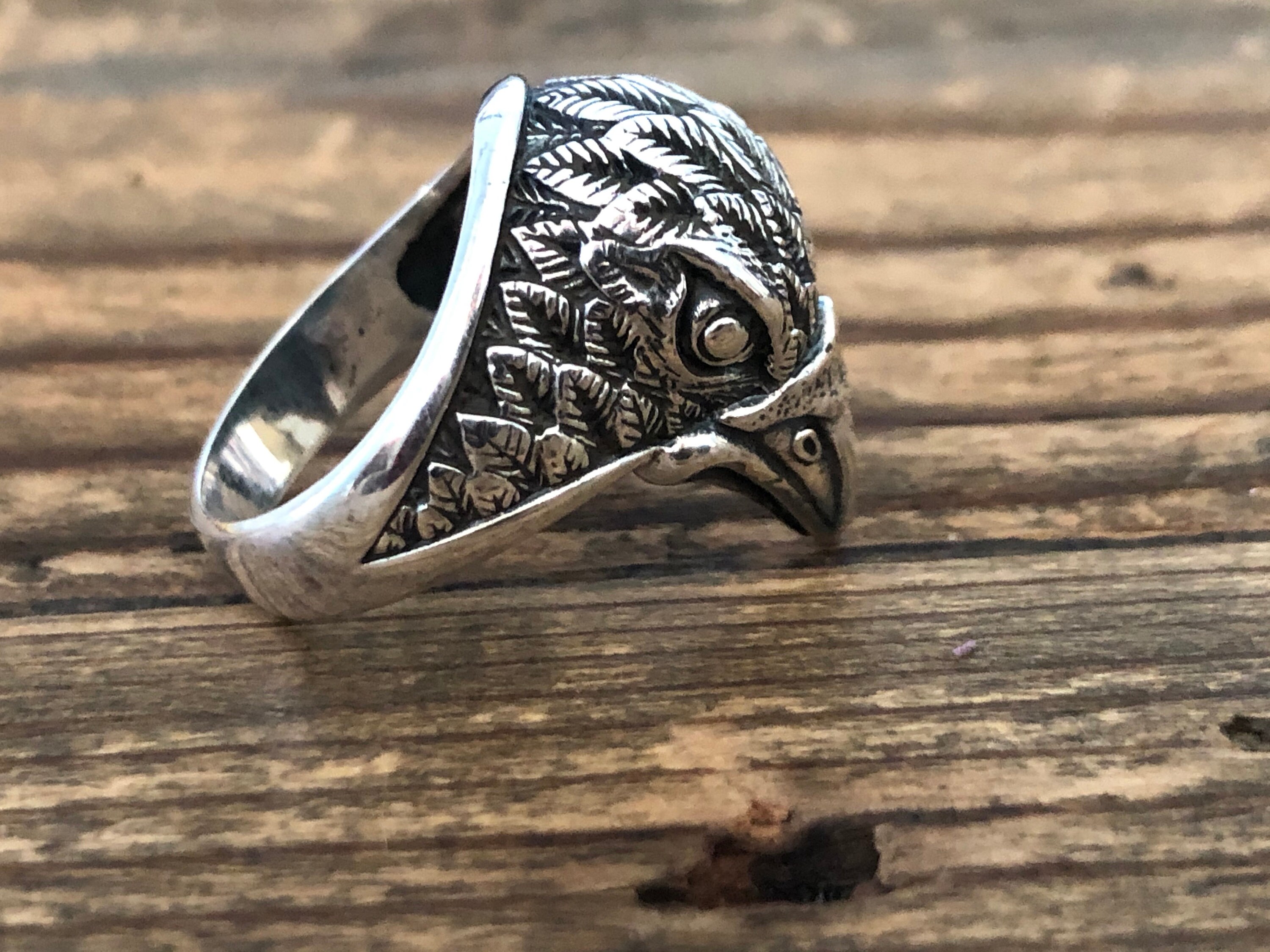 Sterling Silver Magestic Eagle Head Ring - Etsy