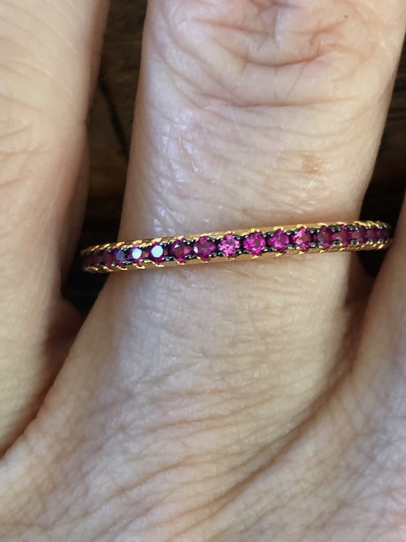 Natural Red Ruby Full Eternity Black Prong Wedding Band - Etsy