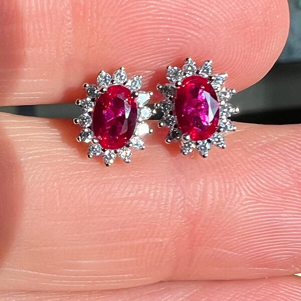 Red Ruby Earrings - Etsy