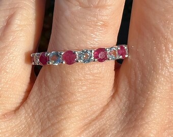 Aquamarine Ruby Ring - Etsy