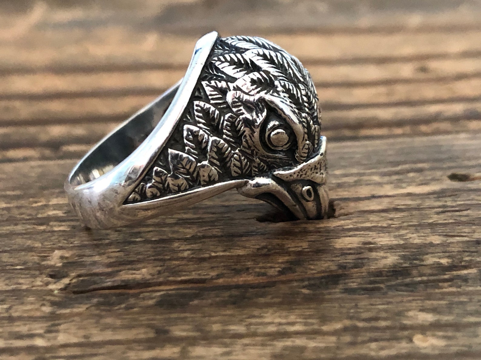Sterling Silver Magestic Eagle Head Ring - Etsy