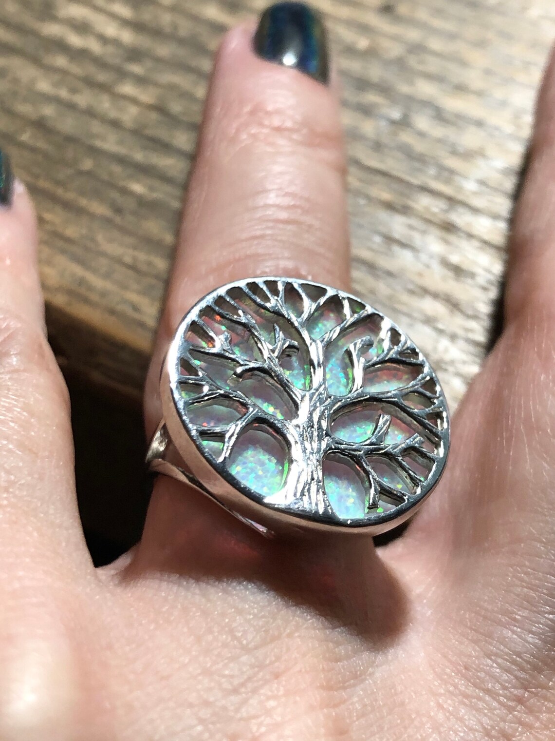 Celtic White Opal Tree of Life Ring Size 6 | Etsy