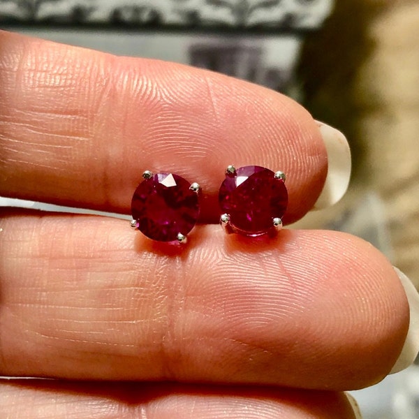 Red Ruby Earrings - Etsy