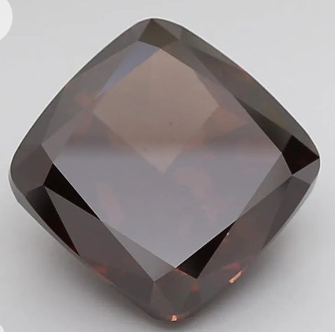 8.48CT Fancy Vivid Red Champagne Lab Grown Diamond Engagement Ring Red ...