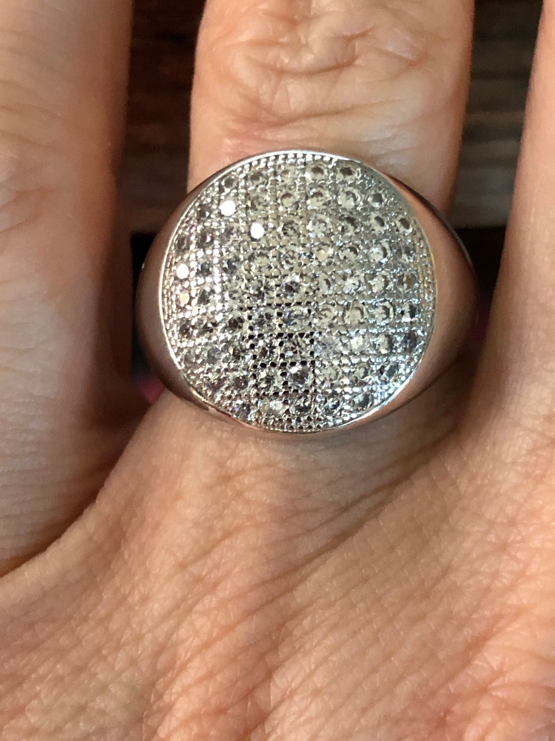 A French Pave Signet Ring - Etsy