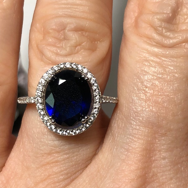 Blue Halo Ring - Etsy