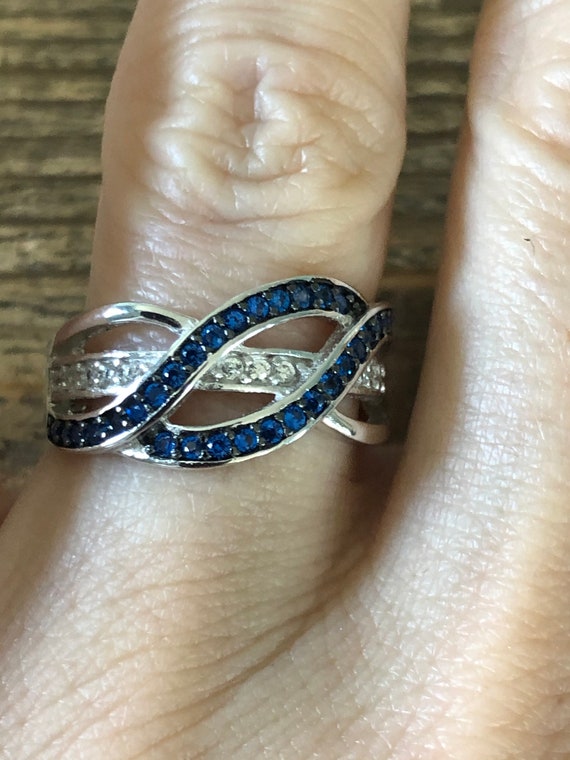 Silver ring band full - Gem