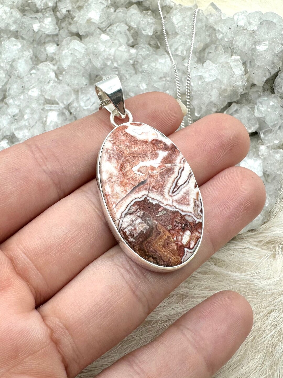 Sterling Silver Rosetta Jasper Pendant - Etsy