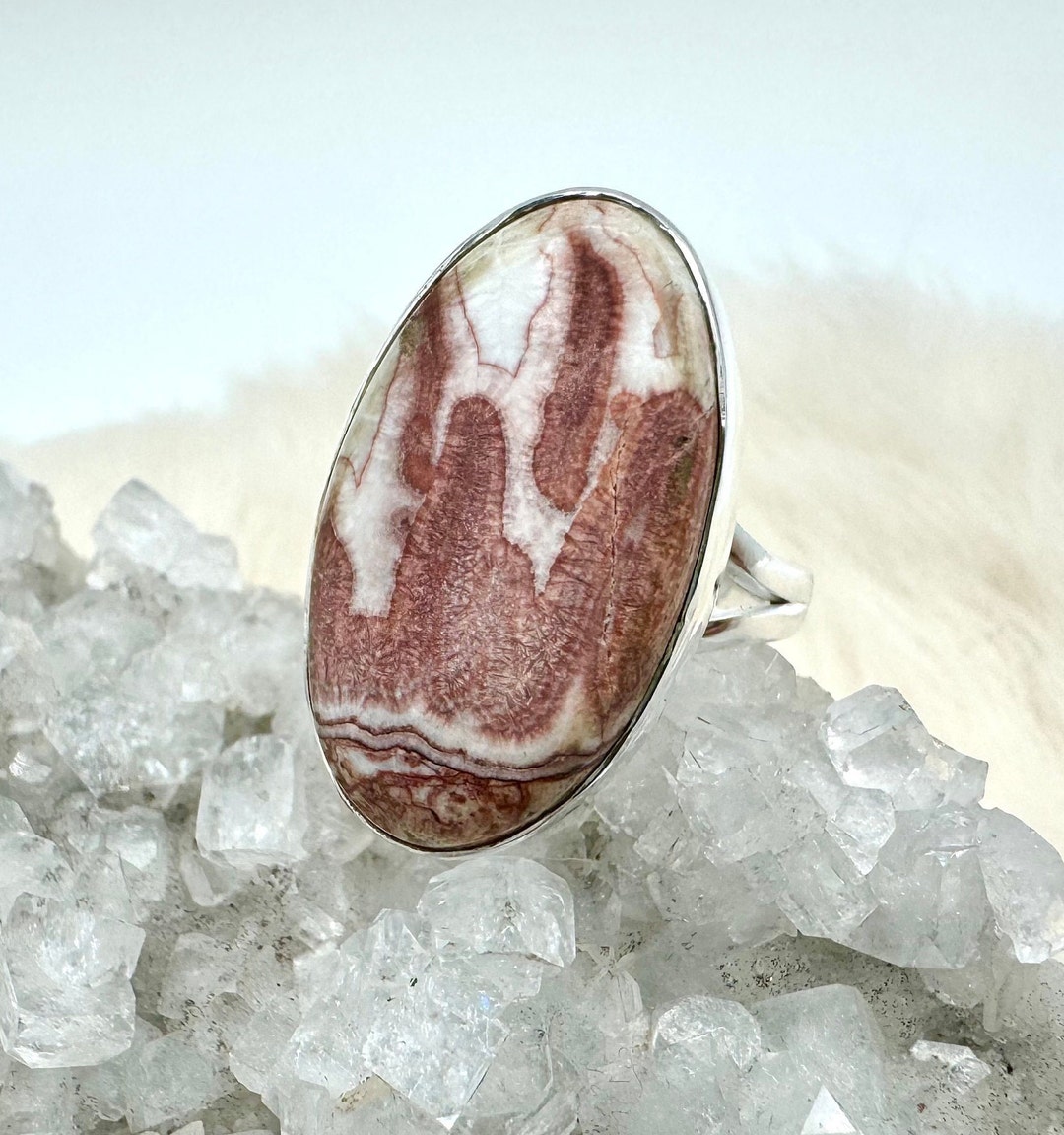 Sterling Silver Rosetta Jasper Ring - Etsy