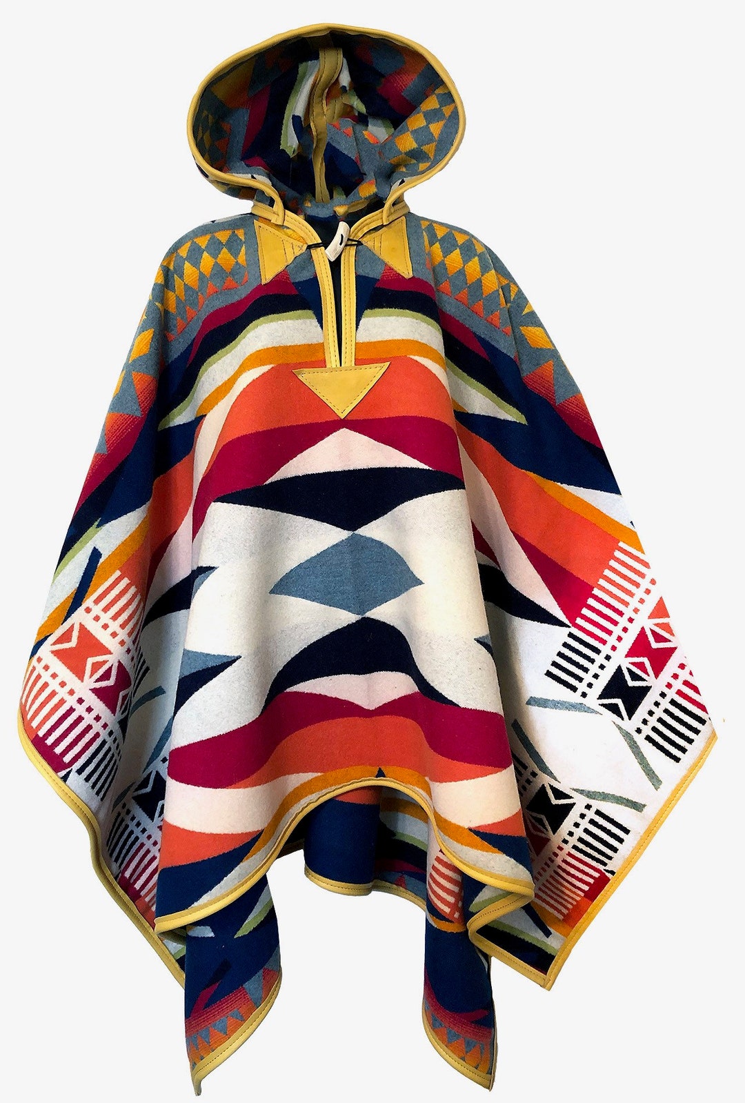 Riding Poncho Fire Legend, Leather Trim - Etsy