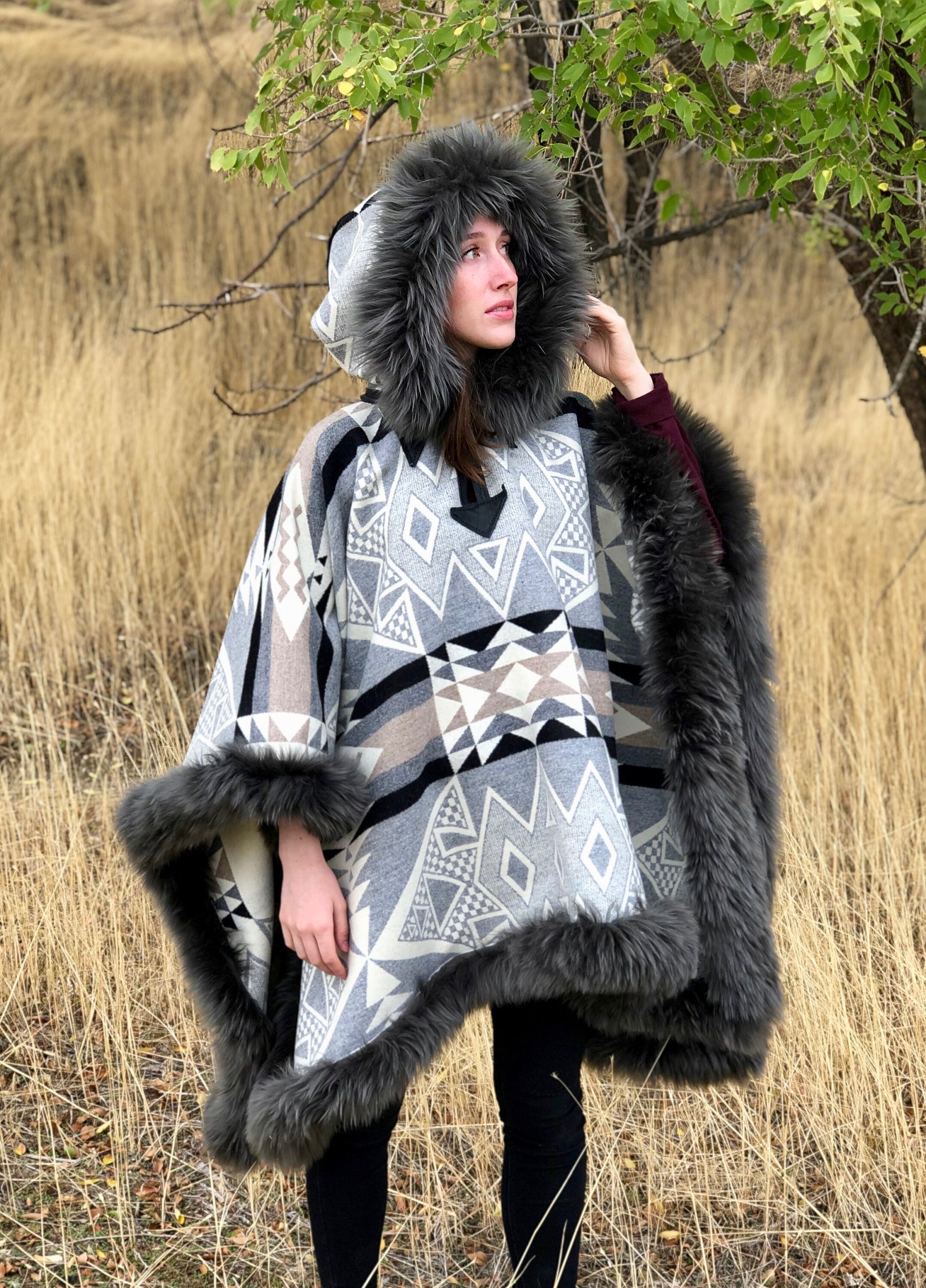 Riding Cloak in Diamond Ridge Sheepskin Trim | Etsy