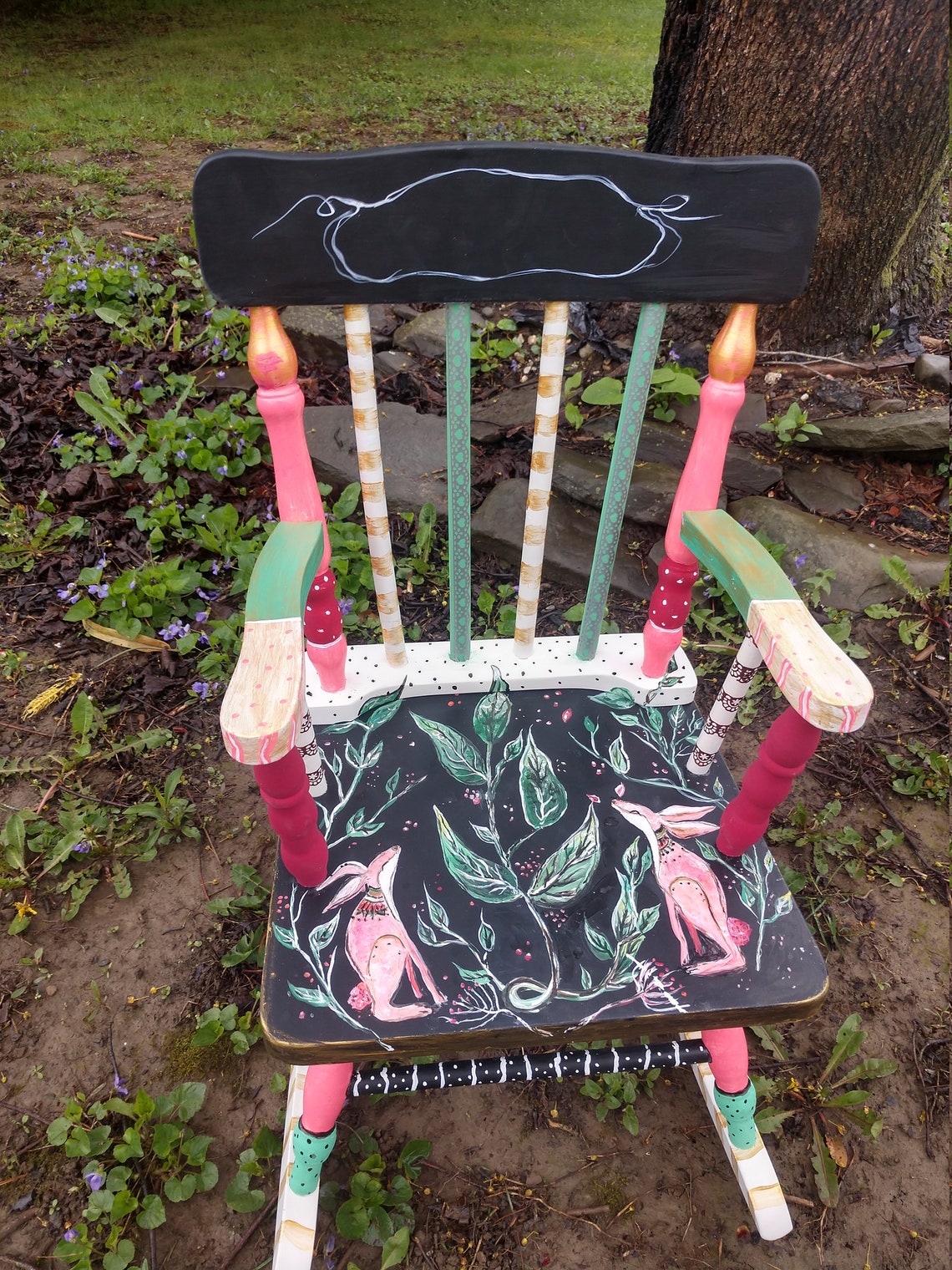 Whimsical Bunny Toddler Rocking Chair - Etsy