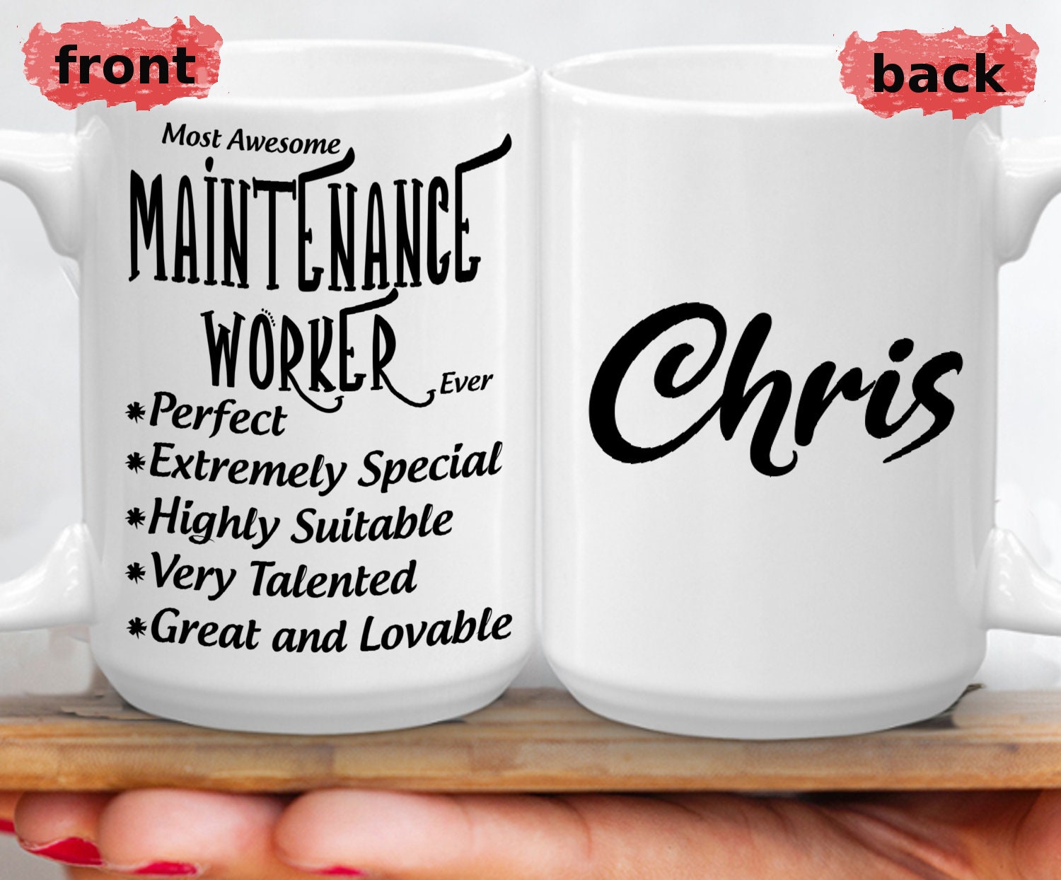 Maintenance Worker Mug, Personalized Maintenance Man Gift, Anniversary ...