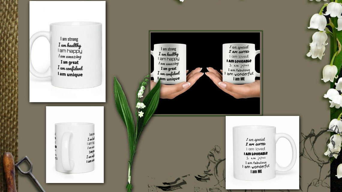Positive Thoughts Cup, Inspirational Womens Gift, Same Day Psychic ...