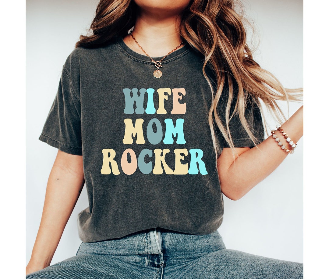 Punk Maternity for Wife Mom Rocker T-shirt, Mom Birthday Gift From ...