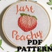 Just Peachy Embroidery Pattern PDF Digital Download Hoop Art | Etsy