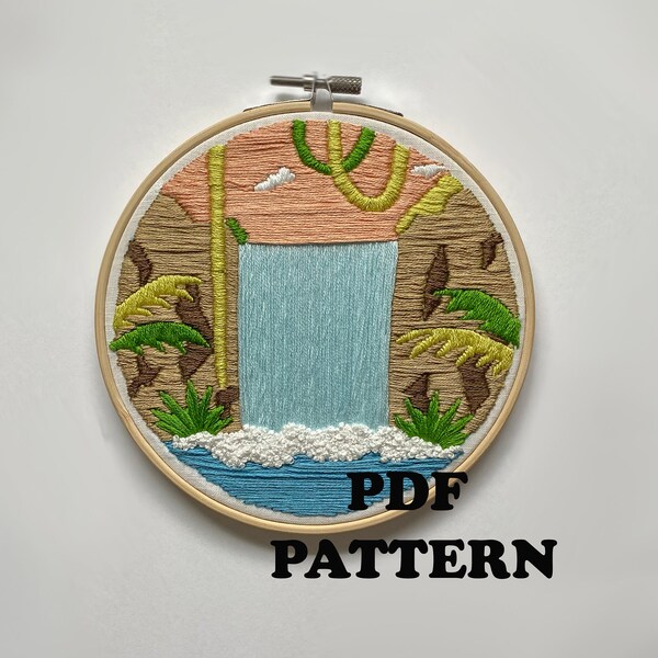Waterfall Embroidery - Etsy