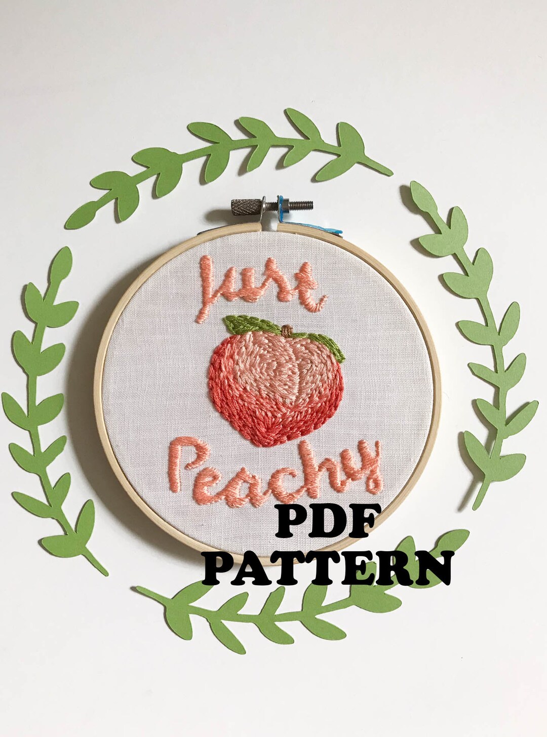 Just Peachy Embroidery Pattern PDF Digital Download, Hoop Art 5 - Etsy