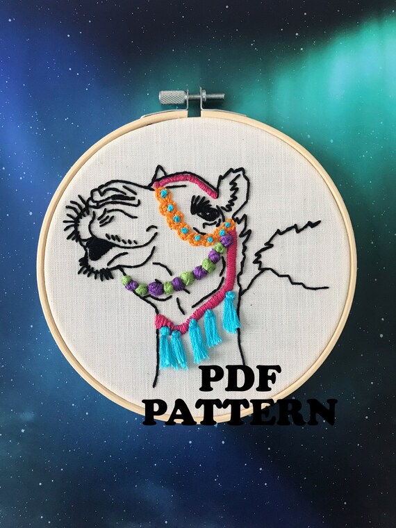 Fancy Camel Embroidery Pattern PDF Digital Download Hoop Art | Etsy