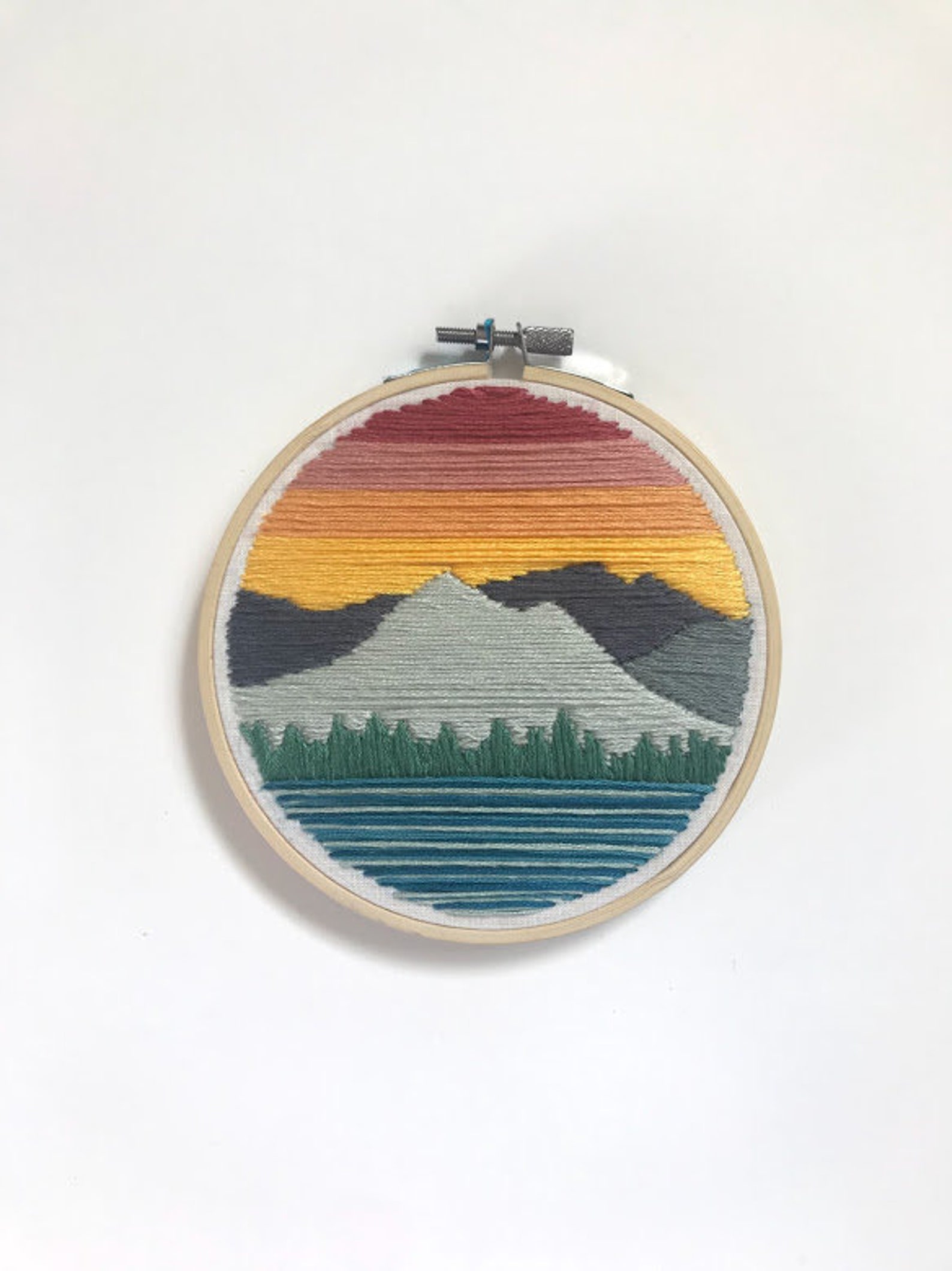 Sunset Mountains Embroidery Pattern PDF Digital Download Hoop - Etsy