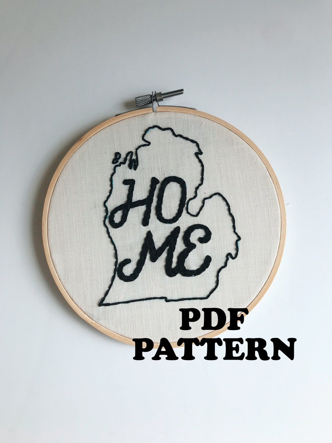 Simple Michigan Home Embroidery Pattern PDF Digital Download - Etsy