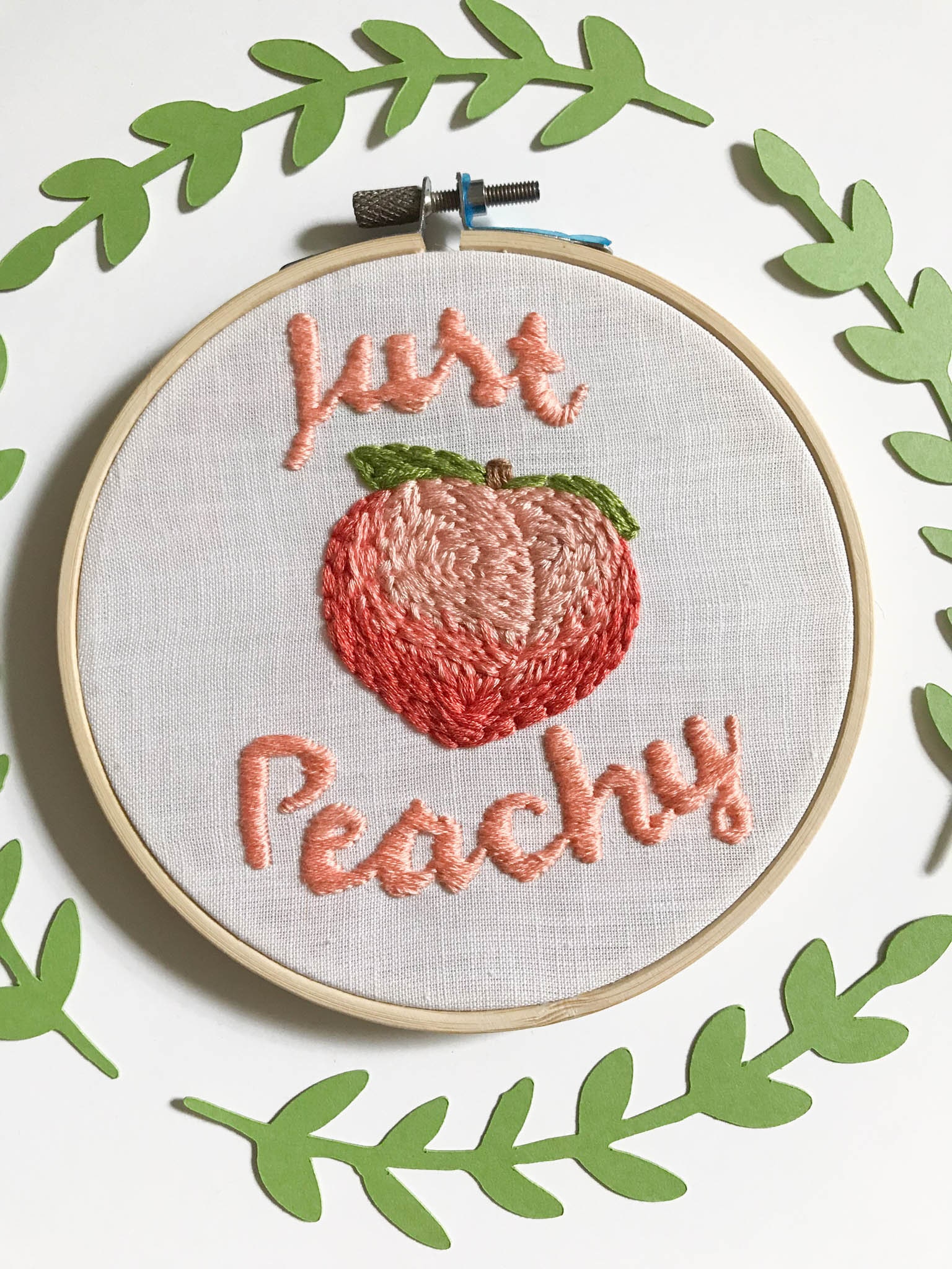 Just Peachy Embroidery Pattern PDF Digital Download Hoop Art - Etsy