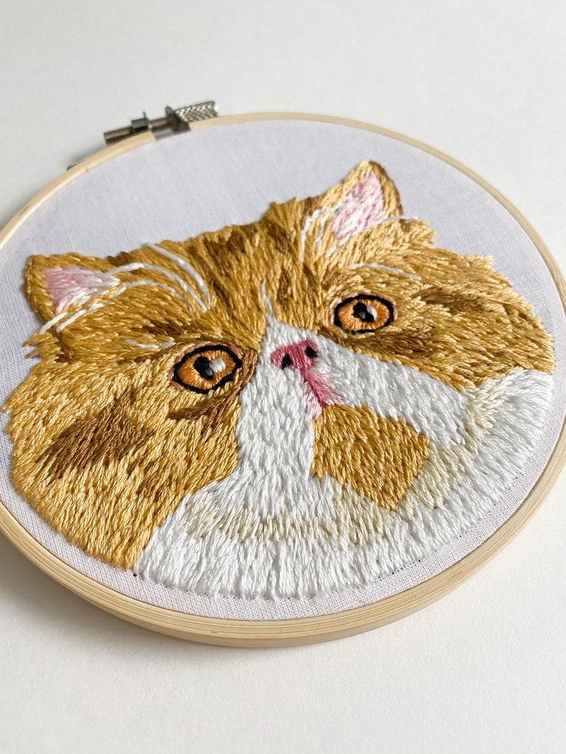 Orange Persian Cat Embroidery Pattern PDF Digital Download | Etsy