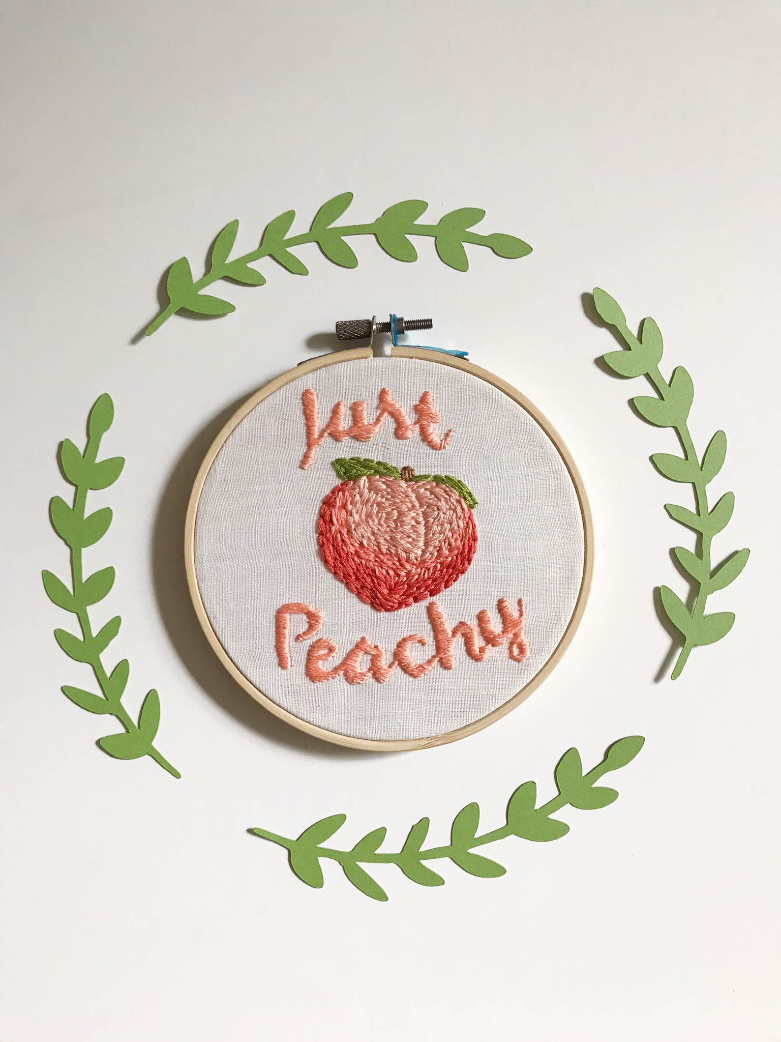 Just Peachy Embroidery Pattern PDF Digital Download Hoop Art - Etsy