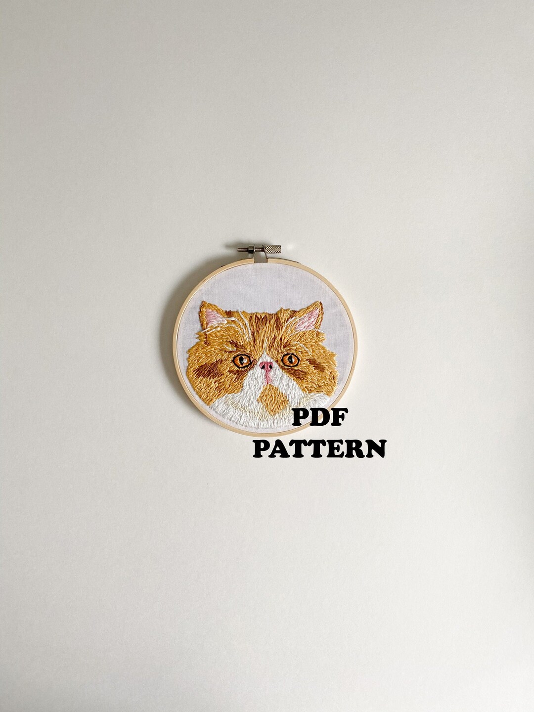 Orange Persian Cat Embroidery Pattern PDF Digital Download, Hoop Art 5 ...