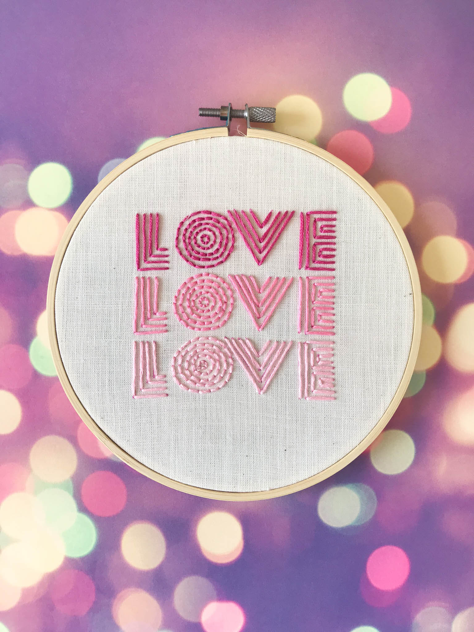 Retro Love Embroidery Pattern PDF Digital Download Hoop Art - Etsy