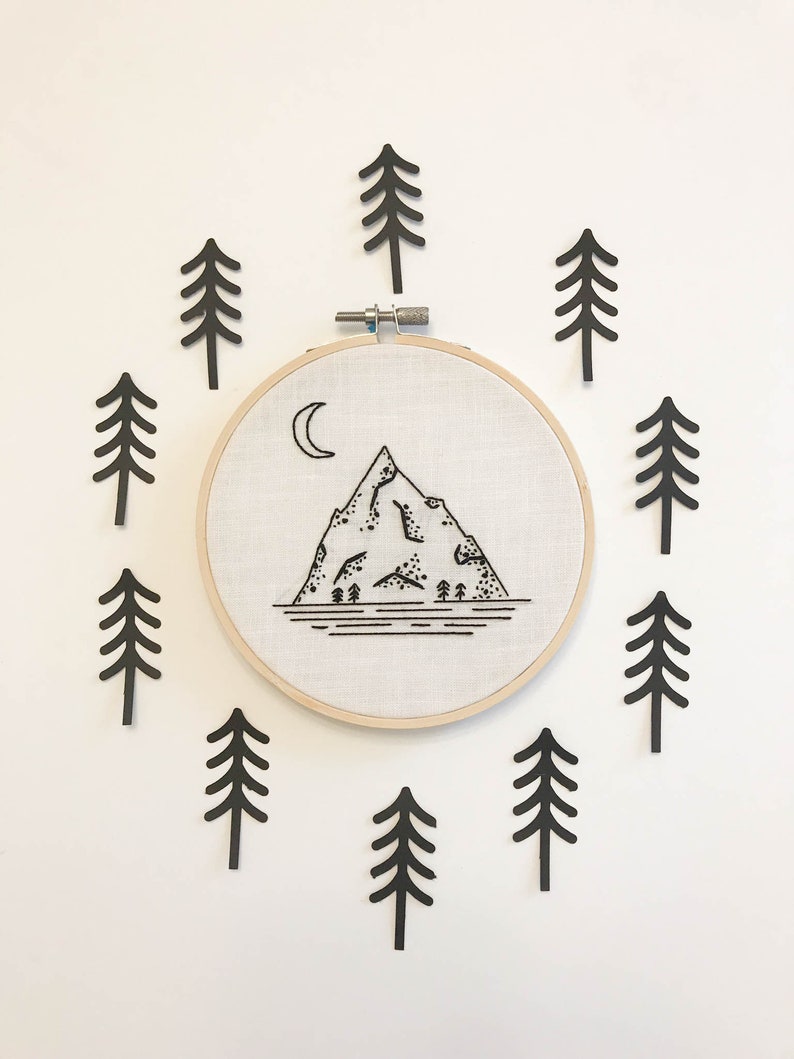 Simple Mountain Embroidery Pattern PDF Digital Download Hoop - Etsy