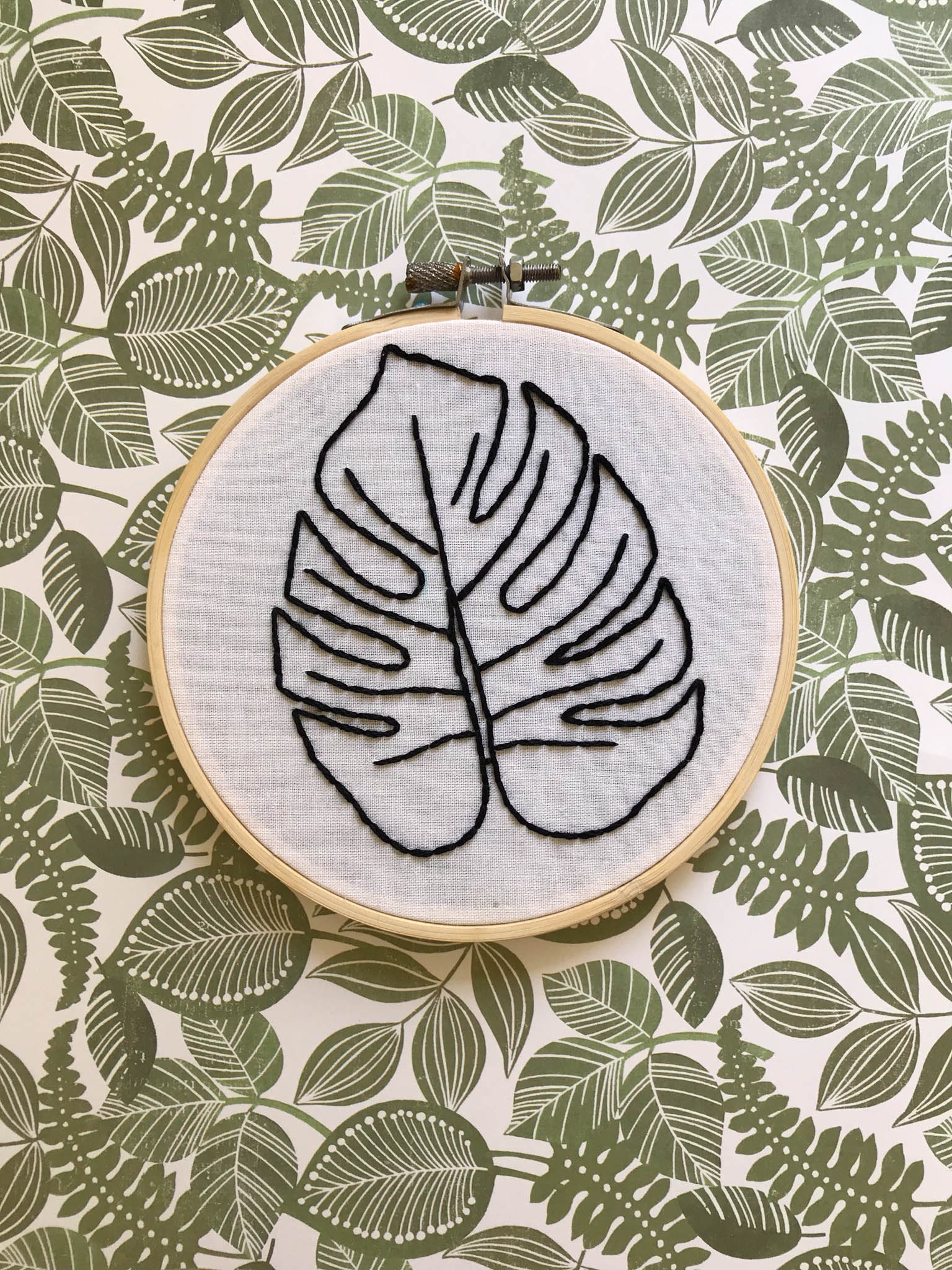 Simple Beginner Monstera Leaf Embroidery Pattern PDF Digital - Etsy España