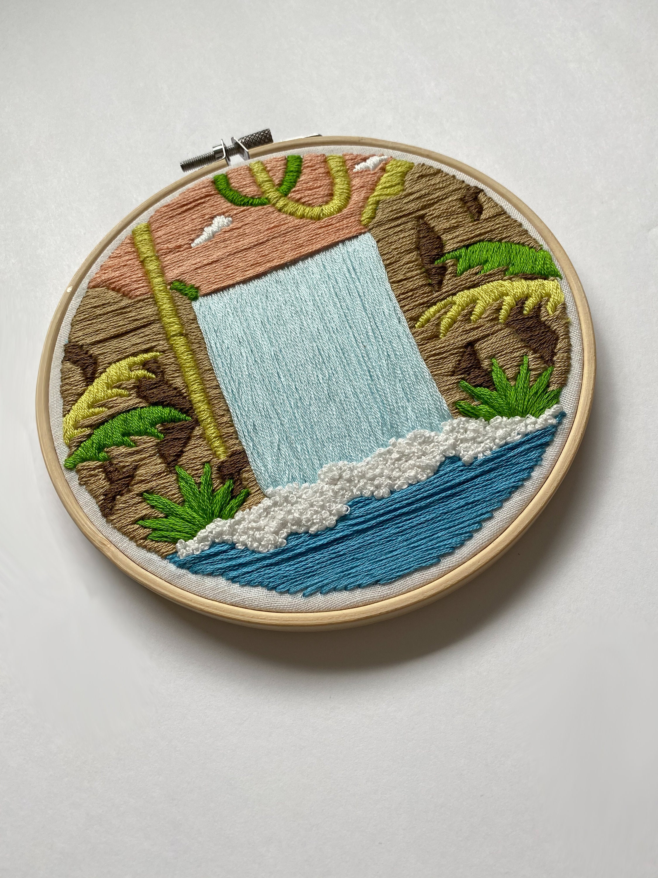 Jungle Waterfall Embroidery Pattern PDF Digital Download Hoop | Etsy