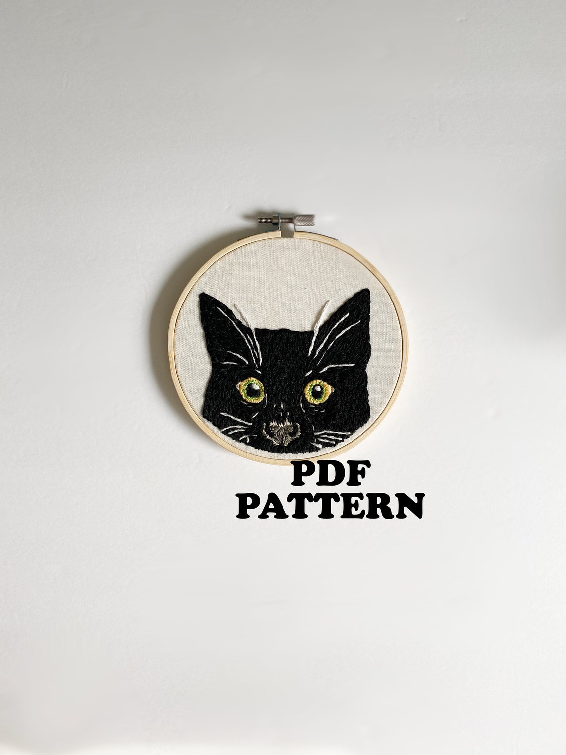 Black Cat Embroidery Pattern PDF Digital Download Hoop Art - Etsy