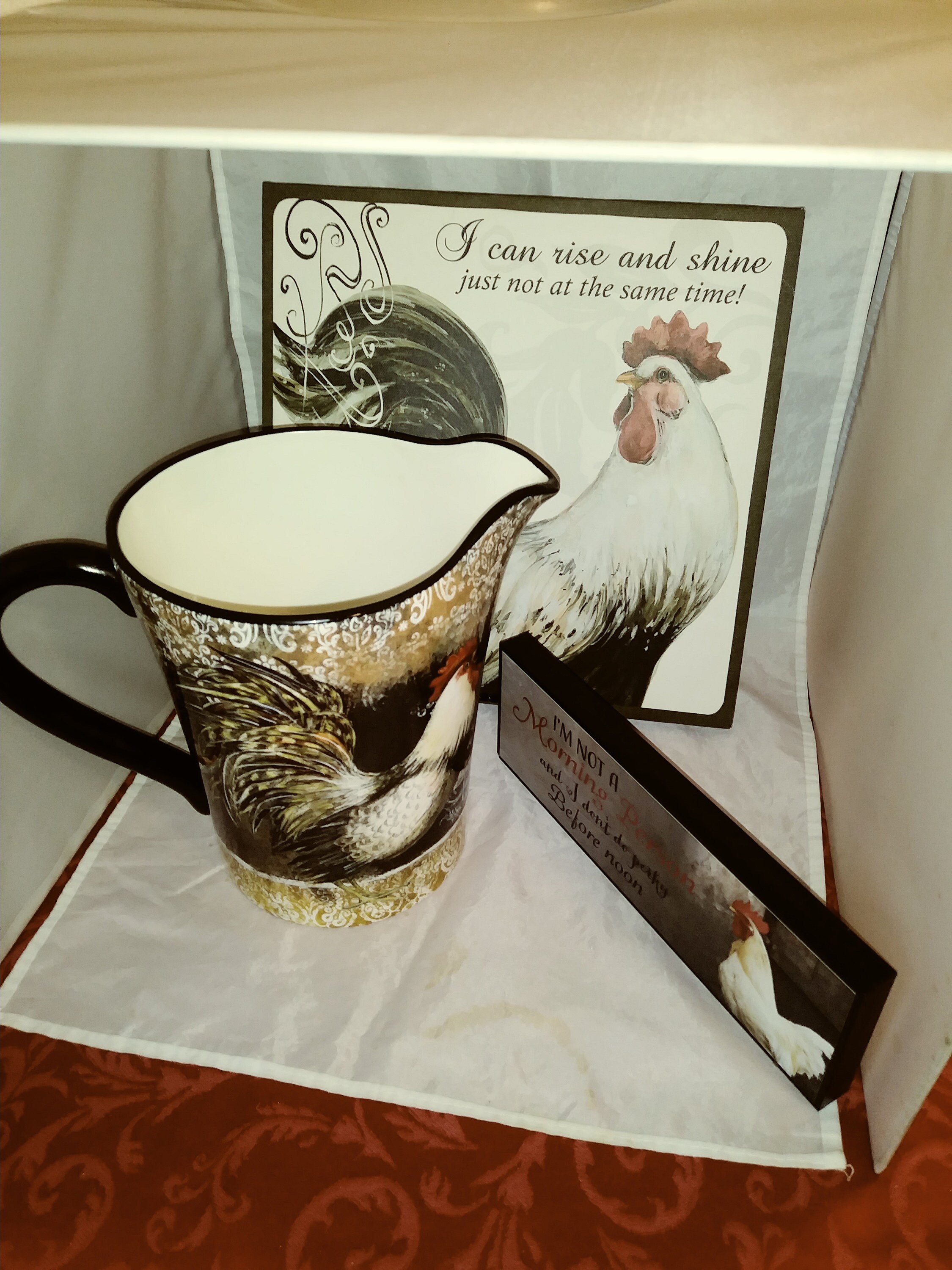 Vintage 1990's Susan Winget Rooster Pitcher With Canvas - Etsy