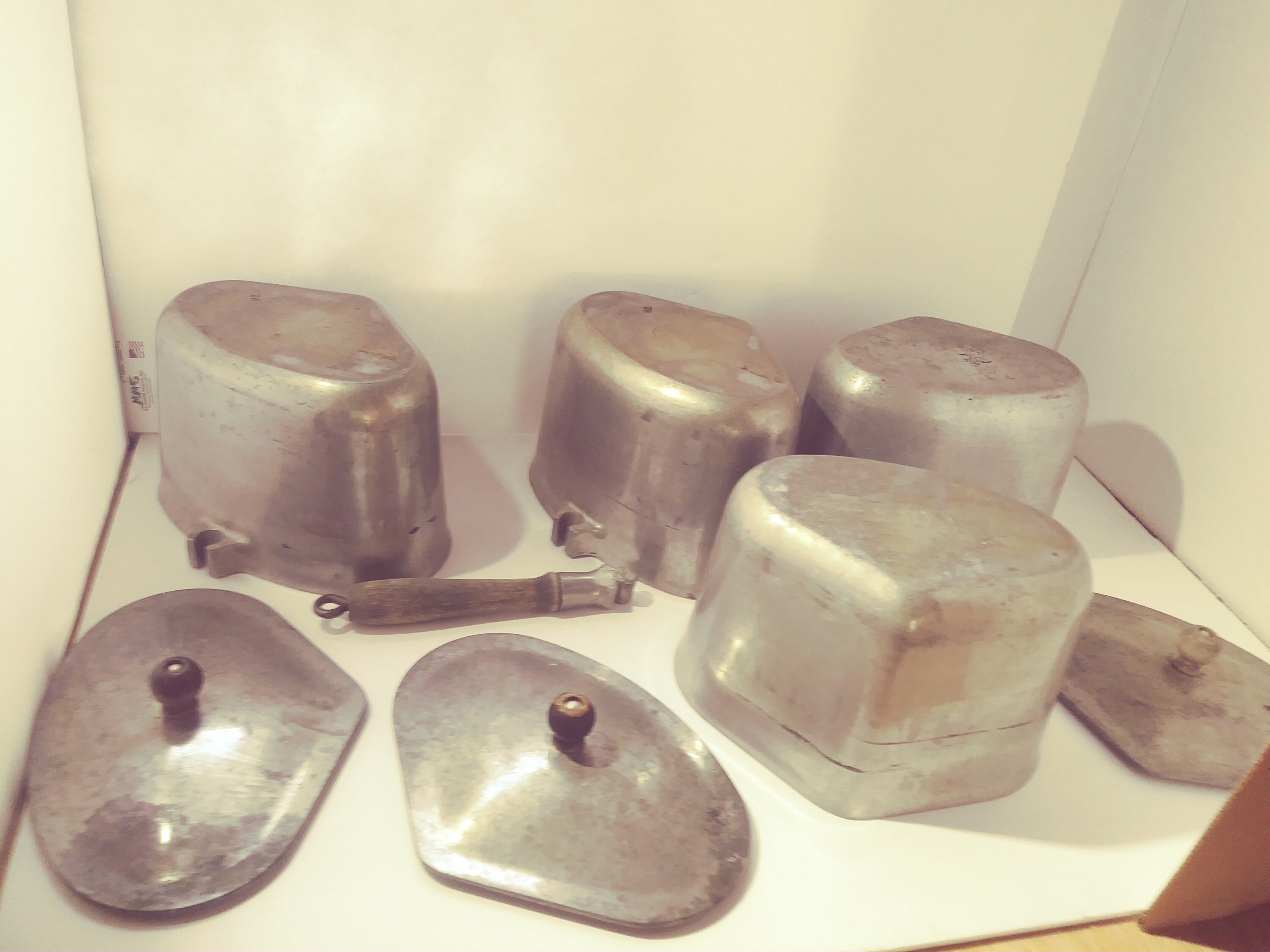 Vintage Club Aluminum Triangle Sauce Pans Pots W/lid & Interchangeable ...