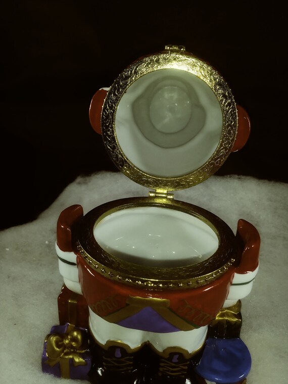 Vintage 1988 Porcelain Metal Hinged Toy Soldier Trink… - Gem