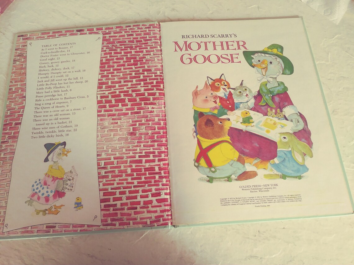 1983 Richard Scarry's Mother Goose - Etsy