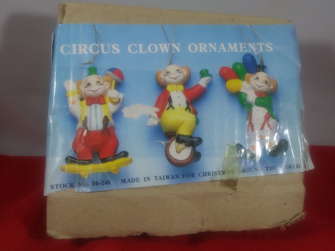 Vintage Retro Christmas Around the World Set of 3 Circus Clown ...
