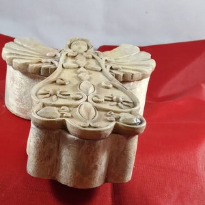 Vintage Polystone Angel Trinket Box - Etsy