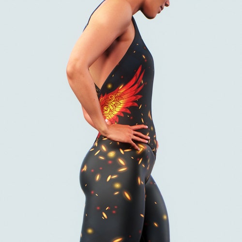 Fire Bodysuit Unitard Demon Evil Catsuit Festival Clothing - Etsy Australia